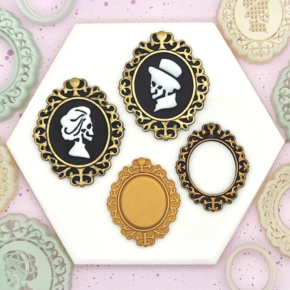 Skeleton Cameos & Frame Polymer Clay Cutters | Sharp, Clean, Precise ...