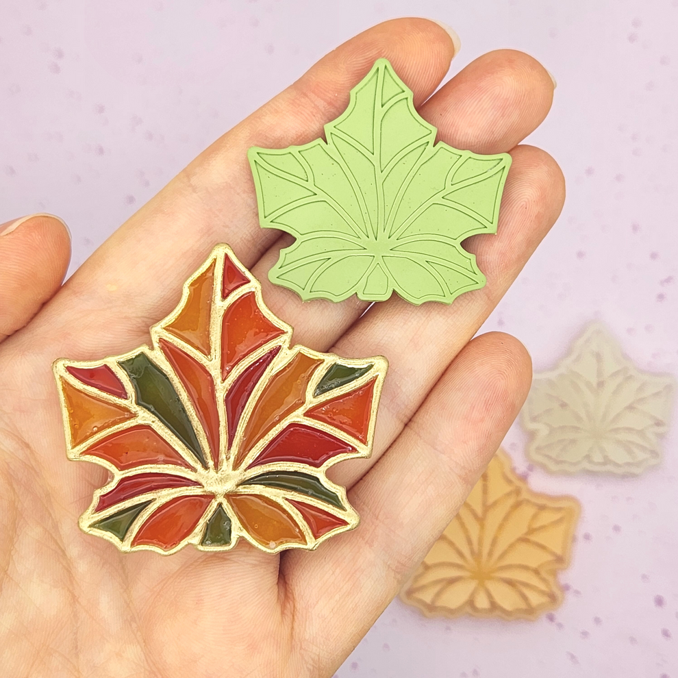 Stained Glass Maple Leaf Polymer Clay Cutters | Sharp, Clean, Precise ...