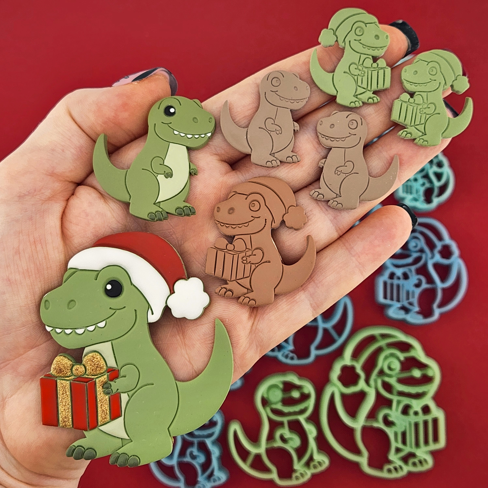 Christmas T-Rex Polymer Clay Cutters | Sharp, Clean, Precision Cuts ...