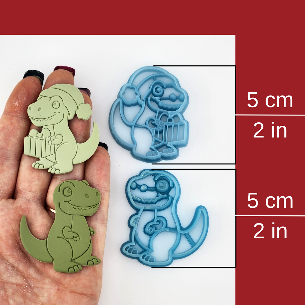 Christmas T-Rex Polymer Clay Cutters | Sharp, Clean, Precision Cuts ...