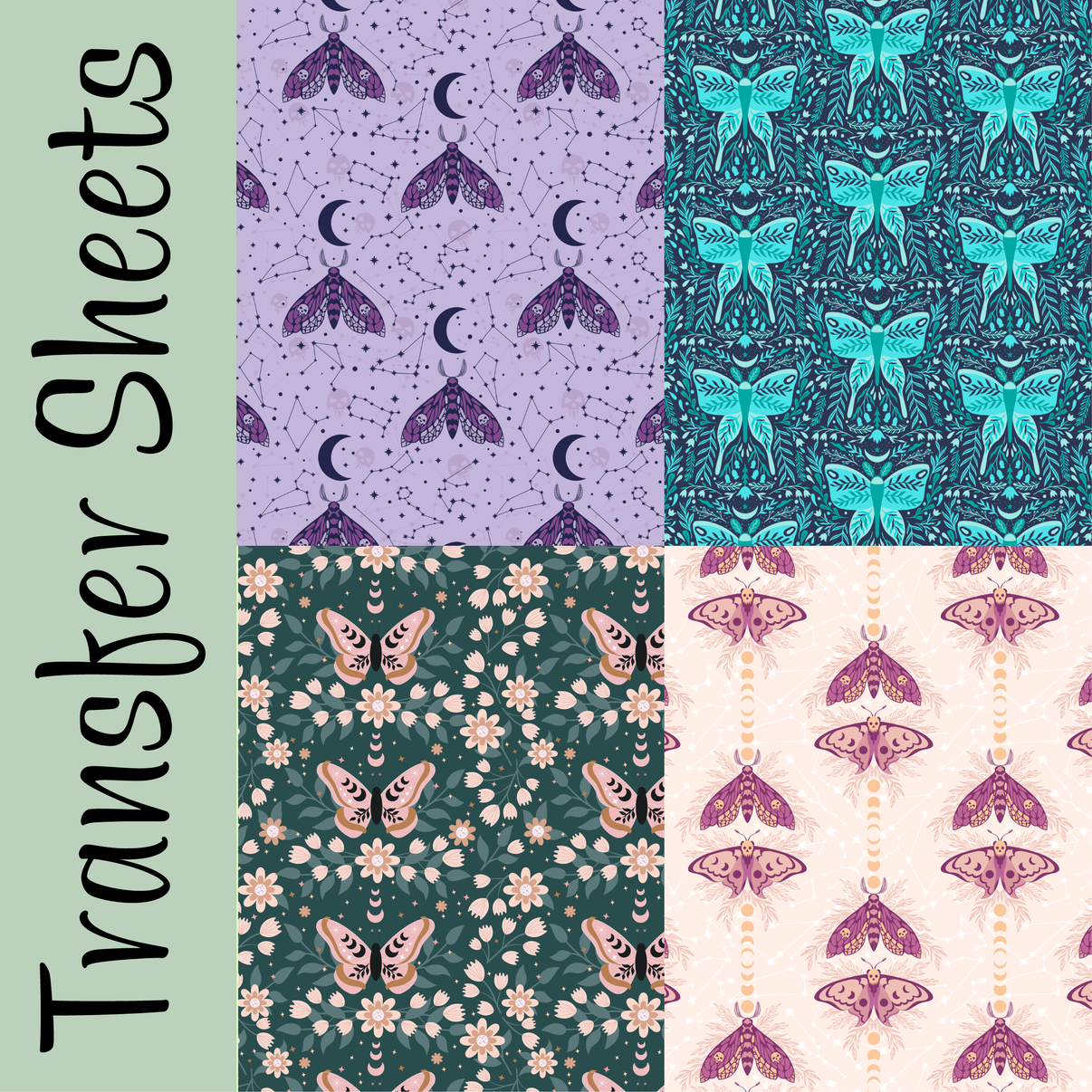 Celestial Moth Medley | Polymer Clay Transfer Sheets – The Clay Impress