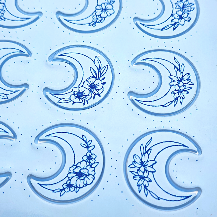 Floral Moon Silk Screens with Matching Cutters for Polymer Clay – The ...
