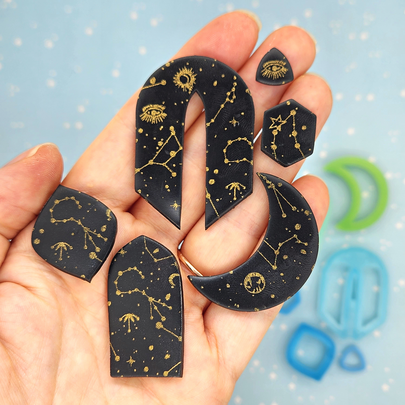 Boho Constellations Silk Screen for Polymer Clay – The Clay Impress
